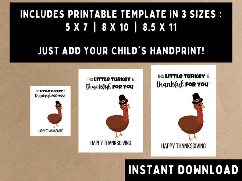 Thankful Turkey Handprint Craft -- Printable Thanksgiving Art Activity ...