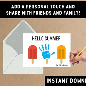 Summer Popsicle Handprint Craft Printable DIY Summer Craft Activity ...