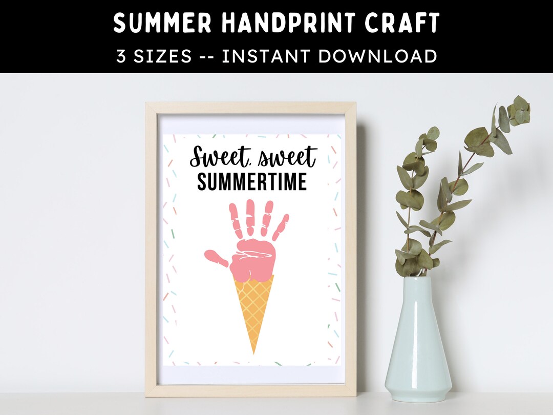 Summer Ice Cream Handprint Craft -- Printable DIY Art Activity for Kids ...