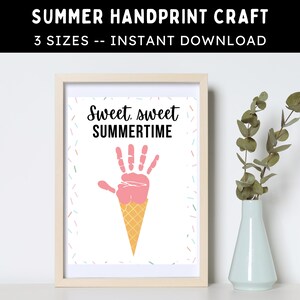 Summer Ice Cream Handprint Craft -- Printable DIY Art Activity for Kids ...