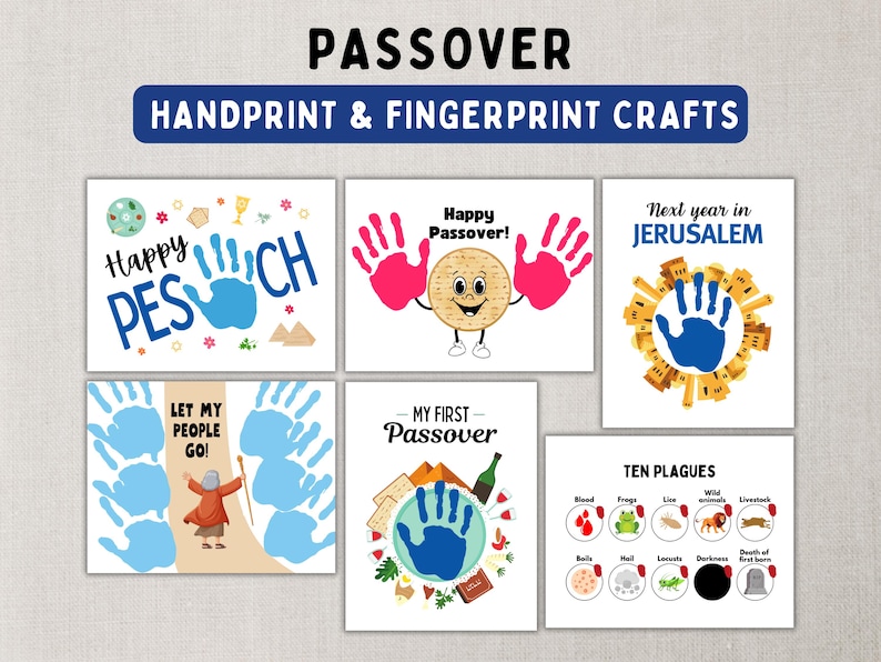 6 Passover Handprint Craft Templates -- Printable Pesach Art for Kids ...