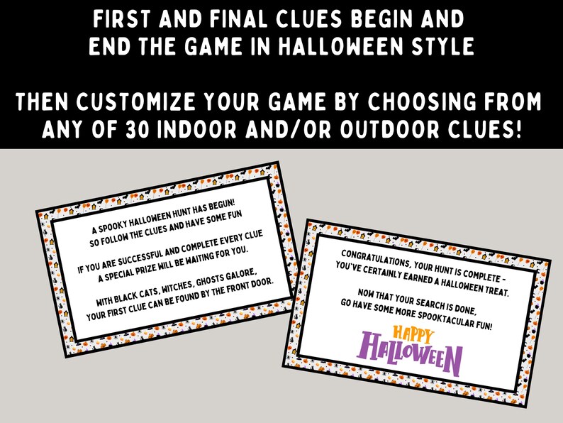 Halloween Treasure Hunt -- Printable Clues for Scavenger Activity for ...