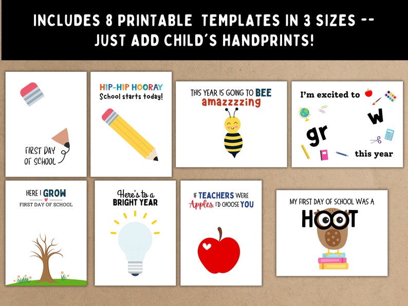 Back to School Handprint Craft Bundle Printable DIY Craft Activities ...