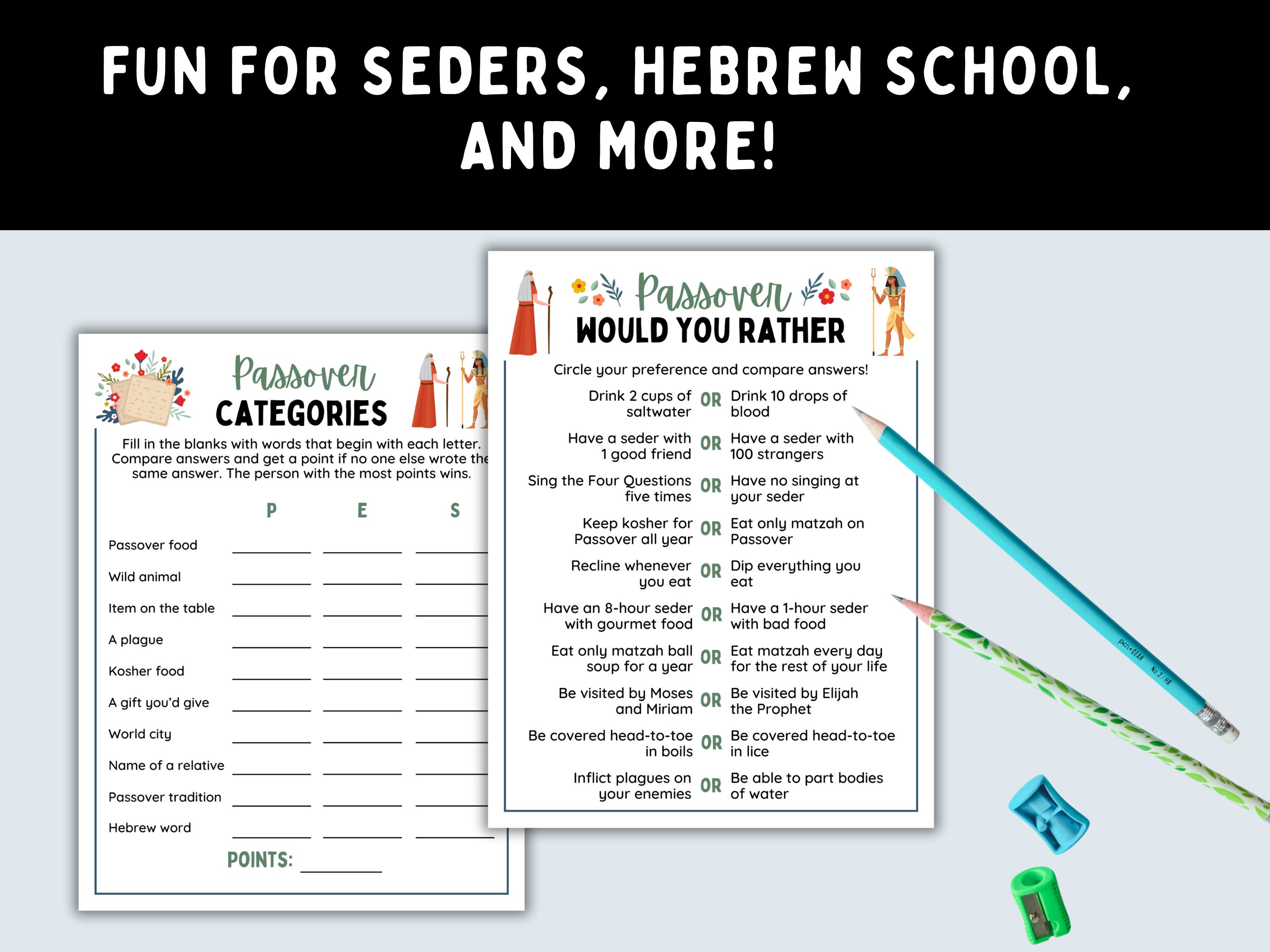 12 Passover Games and Activities -- Printable Entertainment for Pesach ...