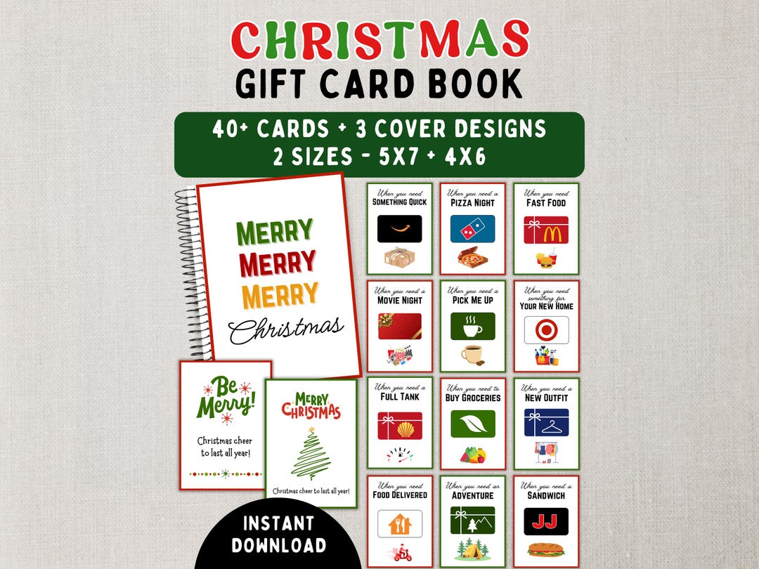 Christmas Gift Card Book - Printable Christmas Gift Card Holder for ...