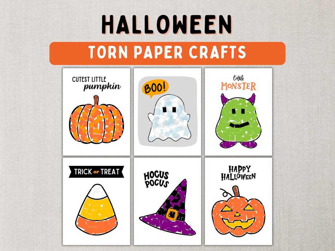 Halloween Torn Paper Crafts Printable Halloween Craft Activities Paper ...