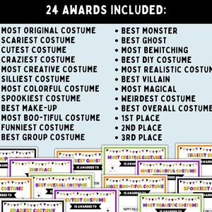 Halloween Costume Awards -- Printable Party Prizes, Contest ...