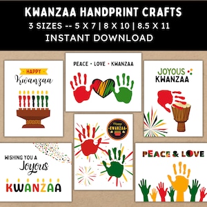 Kwanzaa Handprint and Fingerprint Craft Bundle Printable Kwanzaa ...