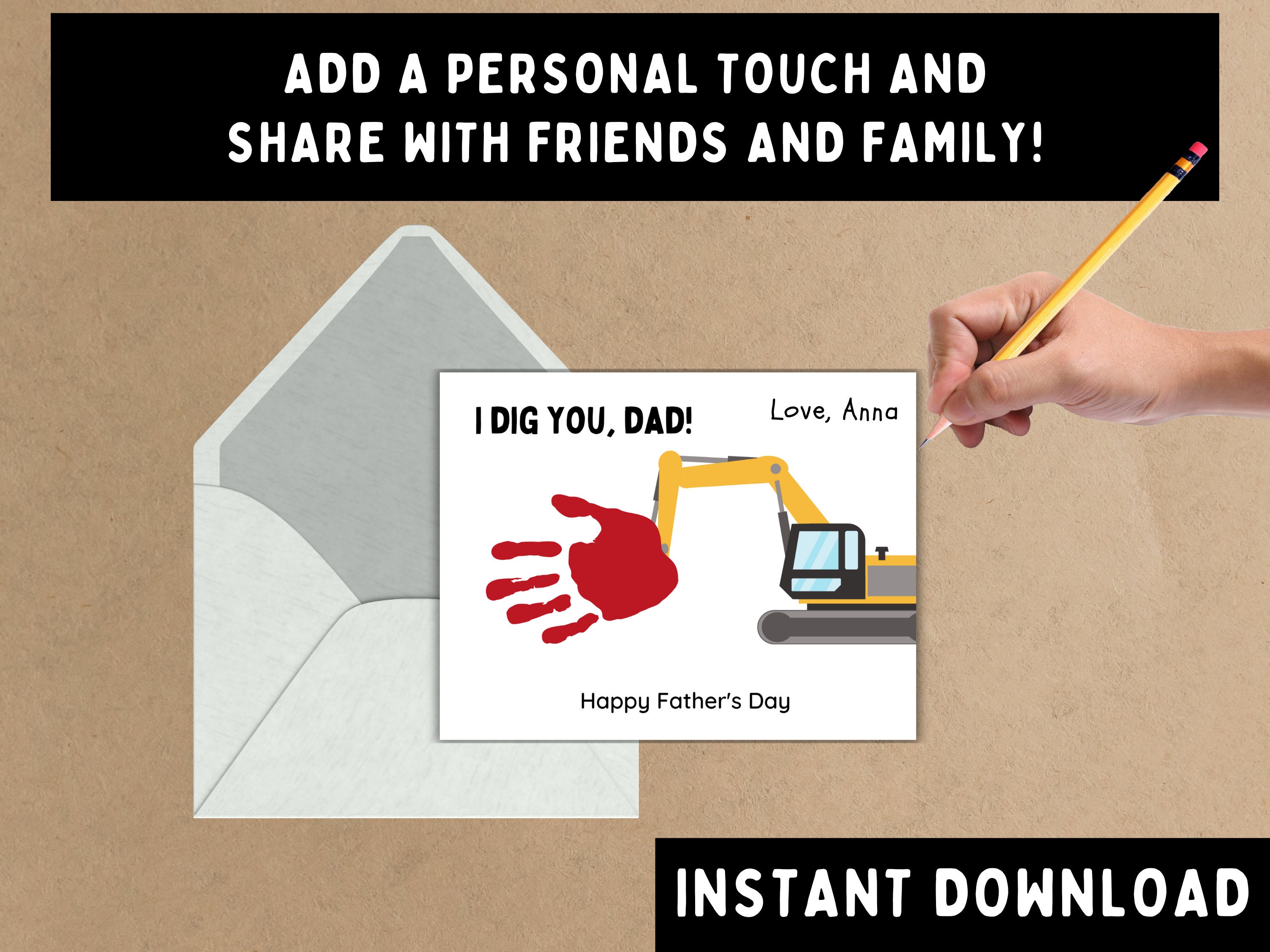 Father's Day Construction Truck Handprint Craft -- Printable DIY Art ...