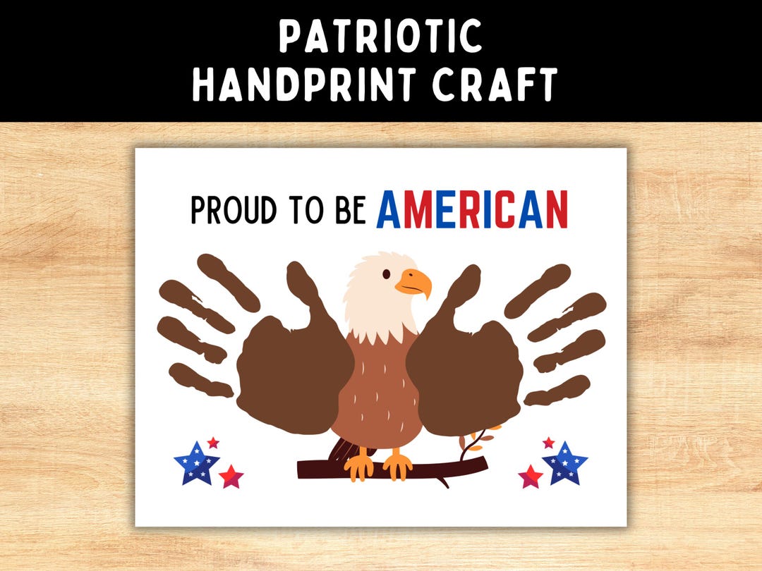 American Eagle Handprint Craft -- Printable DIY July 4th Craft Activity ...