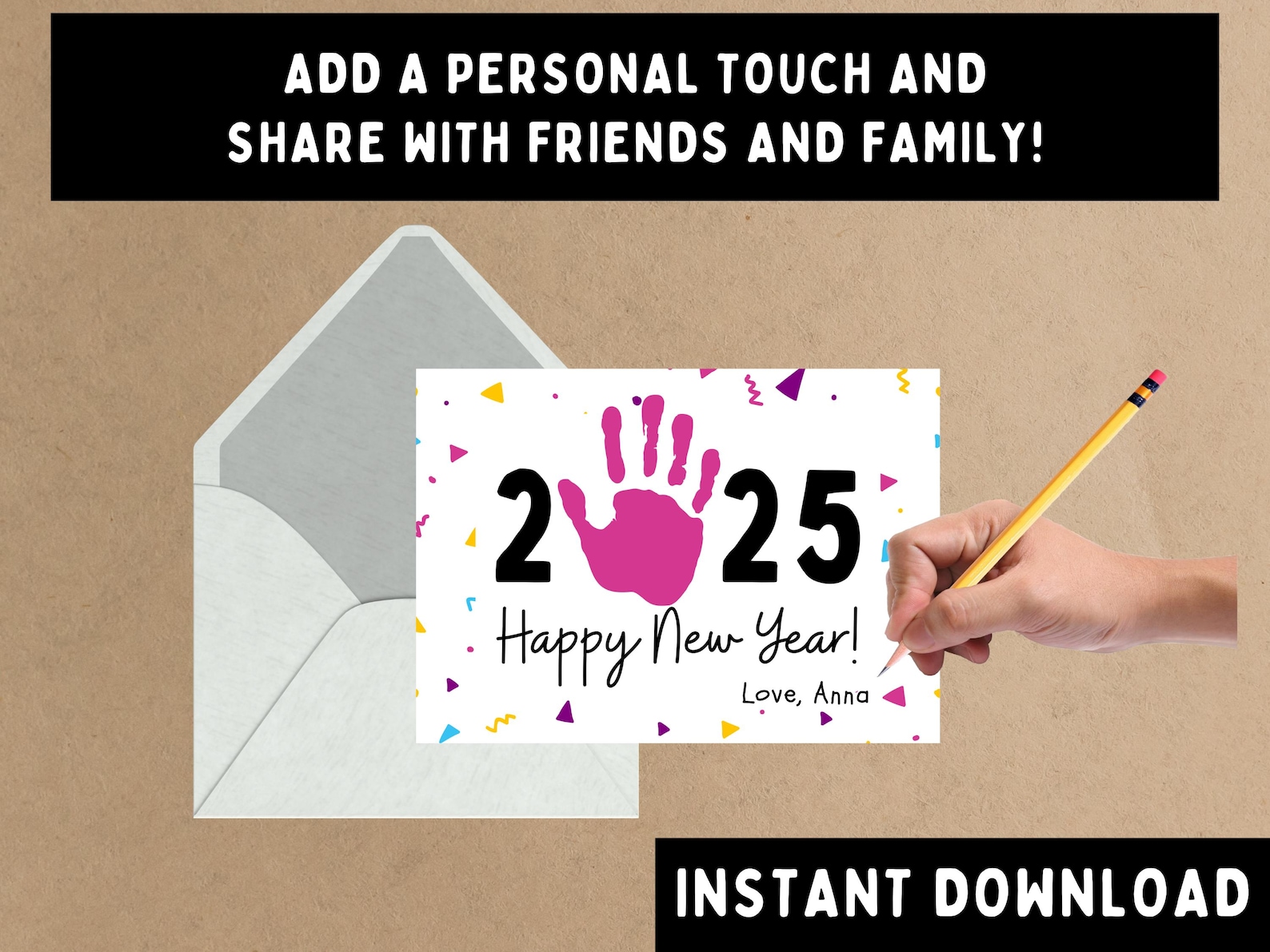 2025 New Year Handprint Craft -- Printable DIY Happy New Year Activity ...