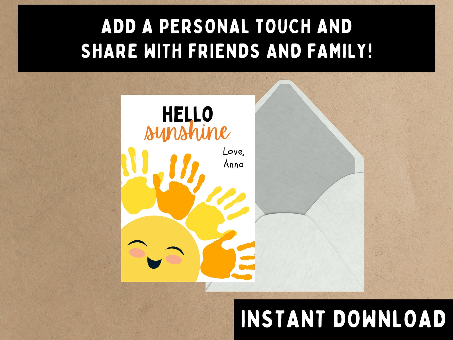 Hello Sunshine Handprint Craft Printable DIY Spring Art Activity for ...