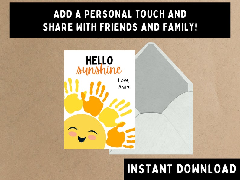 Hello Sunshine Handprint Craft Printable DIY Spring Art Activity for ...