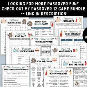 Passover Afikomen Treasure Hunt -- Printable Clues for Seder ...