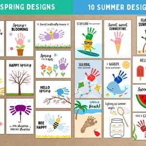 40 Seasonal Handprint & Footprint Craft Bundle -- Printable DIY ...