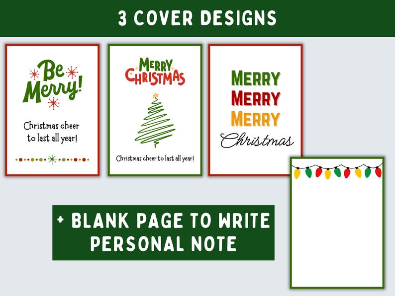 Christmas Gift Card Book - Printable Christmas Gift Card Holder for ...
