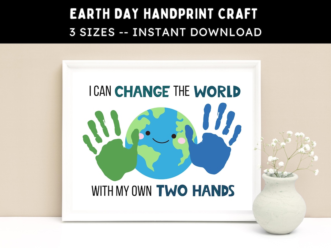 Change the World Handprint Craft Template -- Printable DIY Art Activity ...
