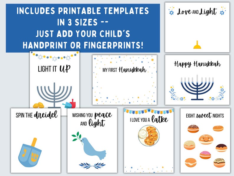 Hanukkah Handprint Craft Bundle -- Printable Chanukah Activity for Kids ...