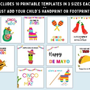 Cinco De Mayo Handprint & Footprint Craft Bundle -- Printable DIY Art ...