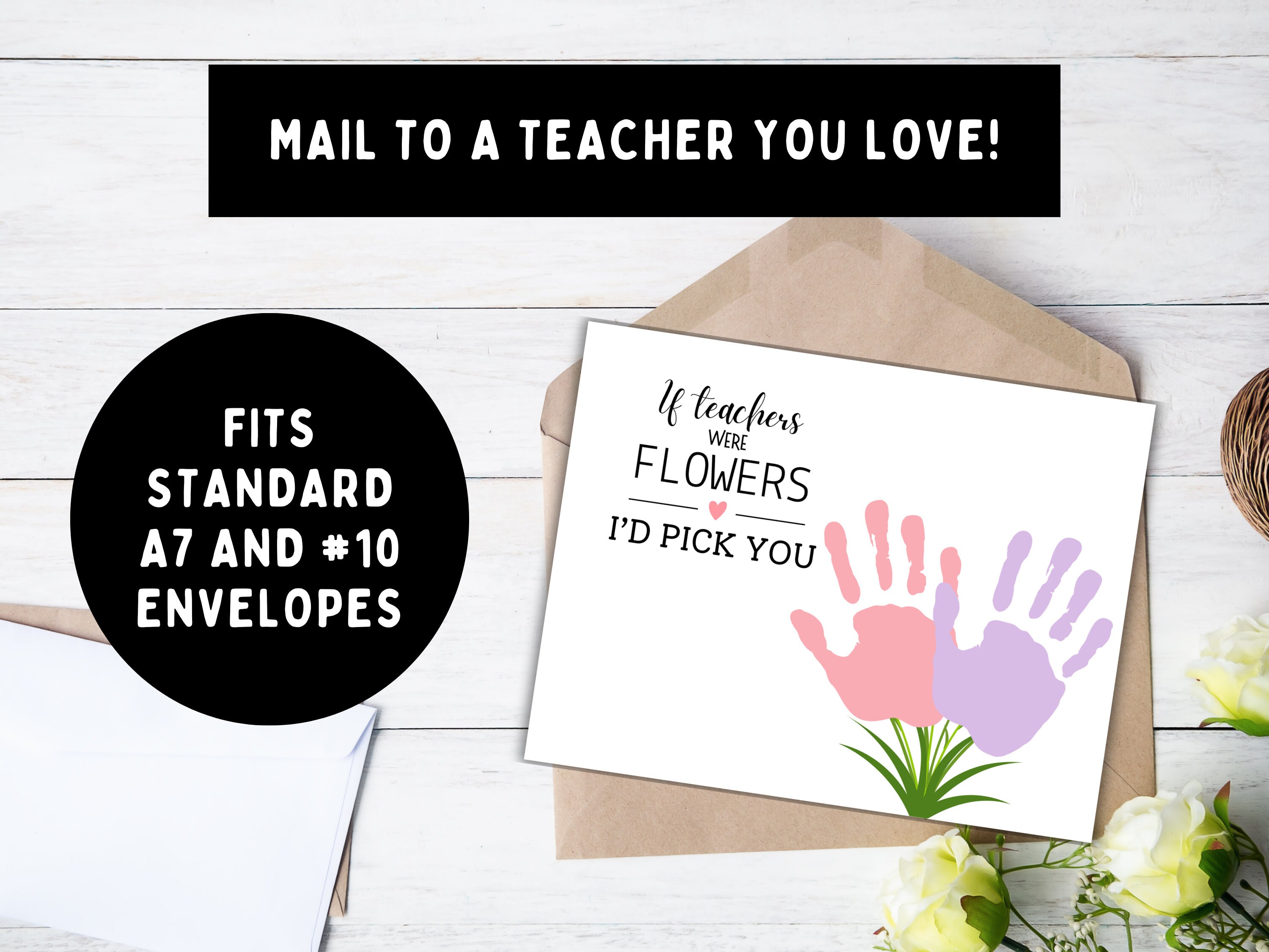 Teacher Appreciation Handprint and Fingerprint Craft Bundle Printable ...