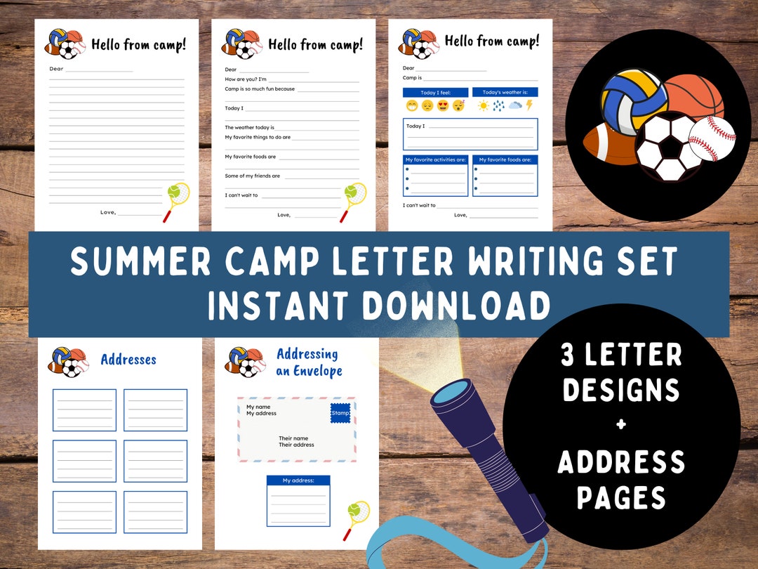 Sports Printable Letter From Camp Kids Overnight Camp Notes Sleepaway ...