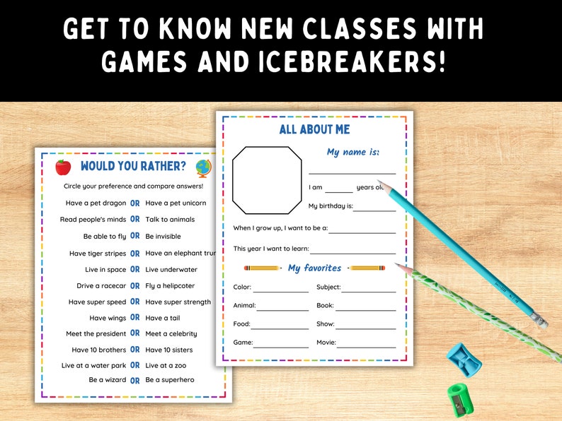 12 Back to School Games Printable Classroom Games Class Icebreakers ...