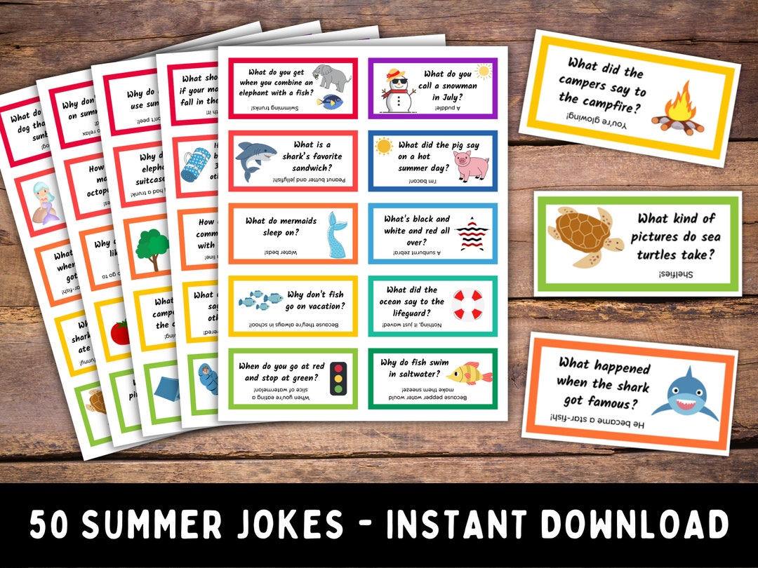 50 Summer Jokes for Kids Printable Lunchbox Jokes Camp - Etsy