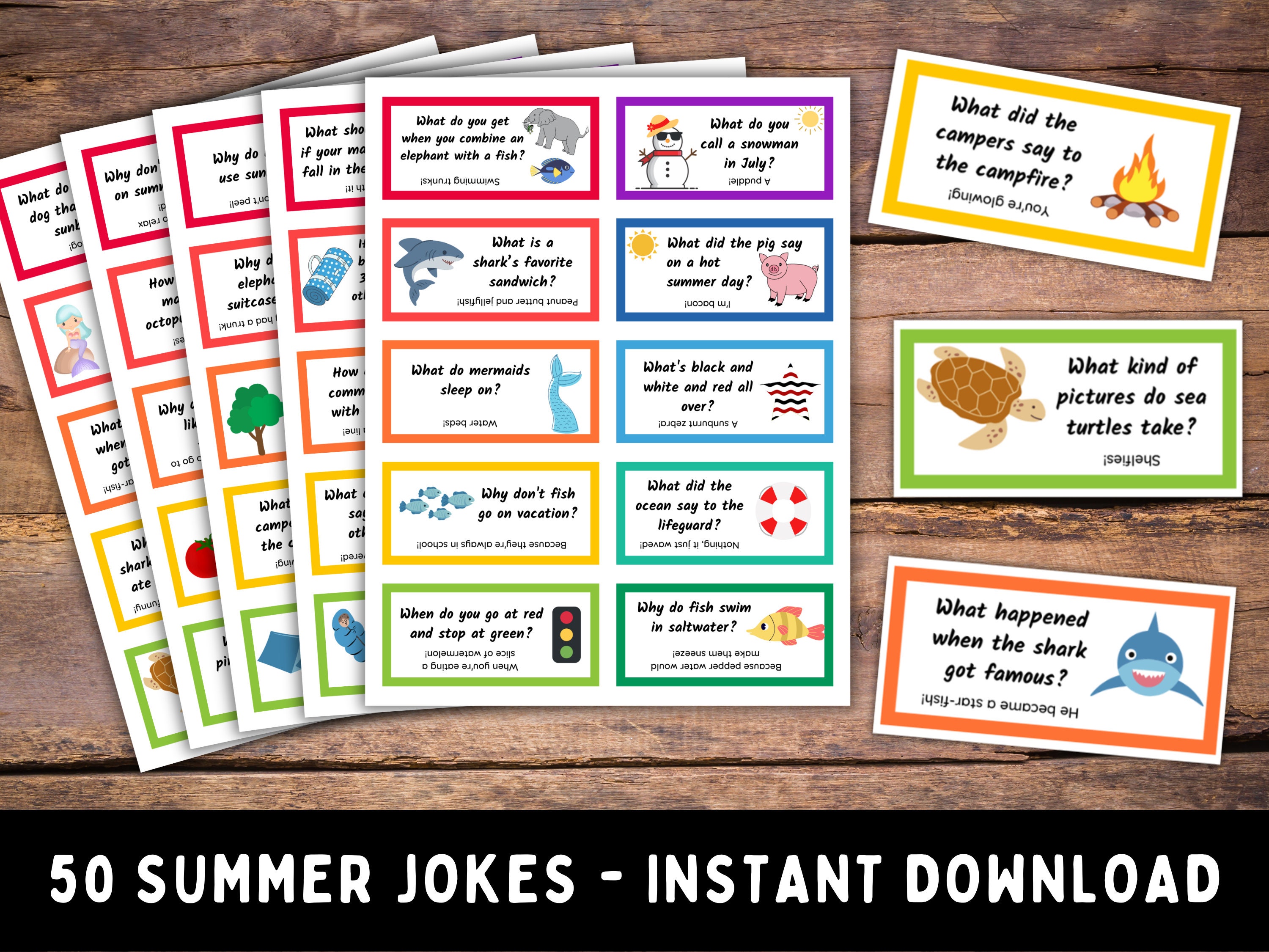 50 Summer Jokes for Kids Printable Lunchbox Jokes Camp - Etsy Canada