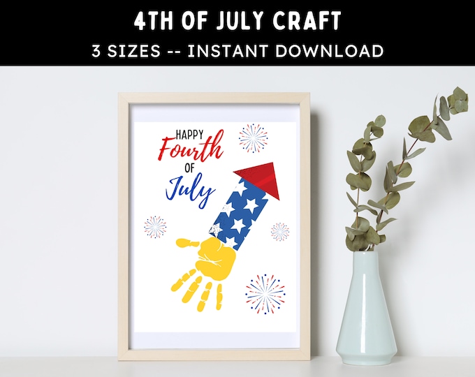 Kids Fourth of July Handprint Craft Printable Activity Independence Day ...