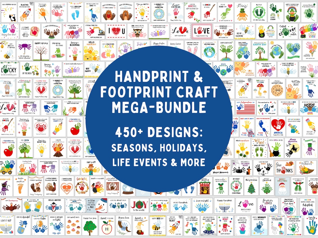 Handprint & Footprint Crafts Mega-bundle - Year-round DIY Art ...