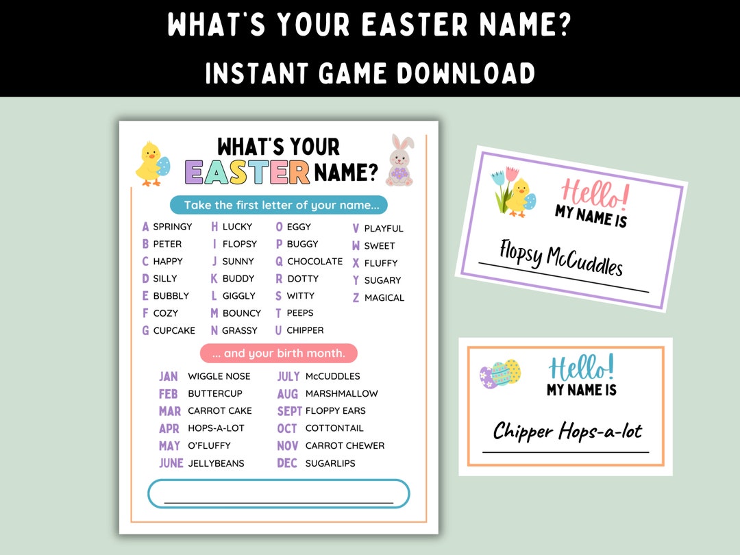 Easter Funny Name Game -- Printable Easter Party Game -- Easter ...