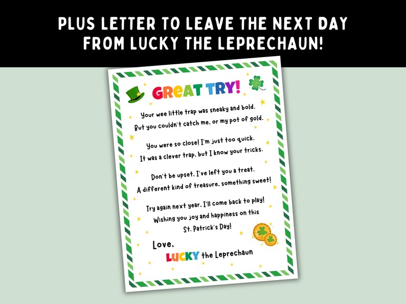 Leprechaun Trap Kit – DIY Printable St Patrick's Day Activity to Catch a Leprechaun (instant ...