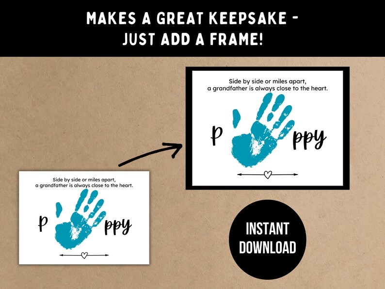 Poppy Handprint Craft - Printable Handmade Keepsake Art for Grandpa ...