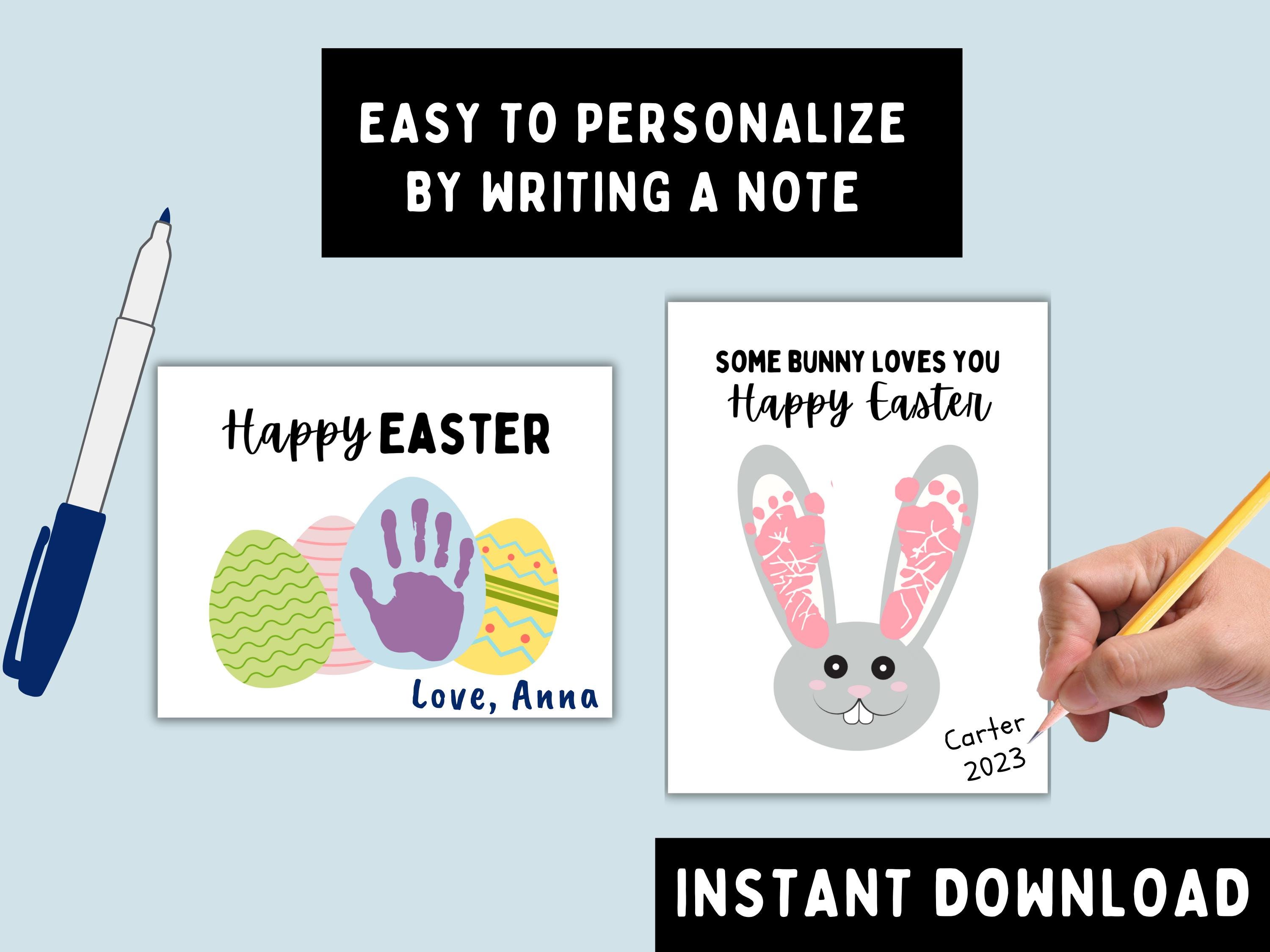 Easter Handprint, Footprint & Fingerprint Craft Bundle - Printable DIY ...