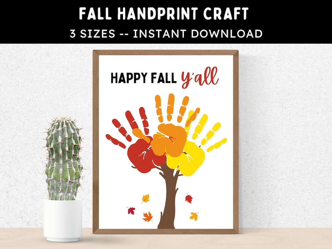 Fall Handprint Craft -- Printable DIY Autumn Art Activity -- Fun for ...