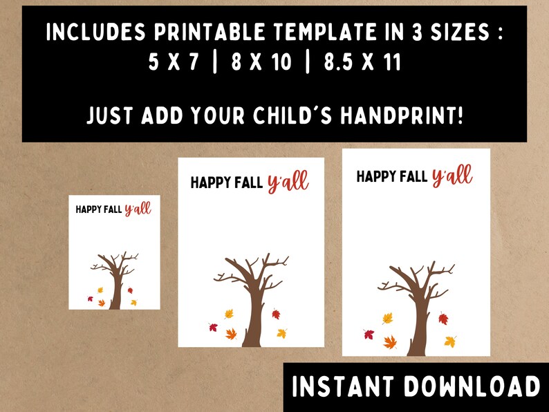 Fall Handprint Craft -- Printable DIY Autumn Art Activity -- Fun for ...