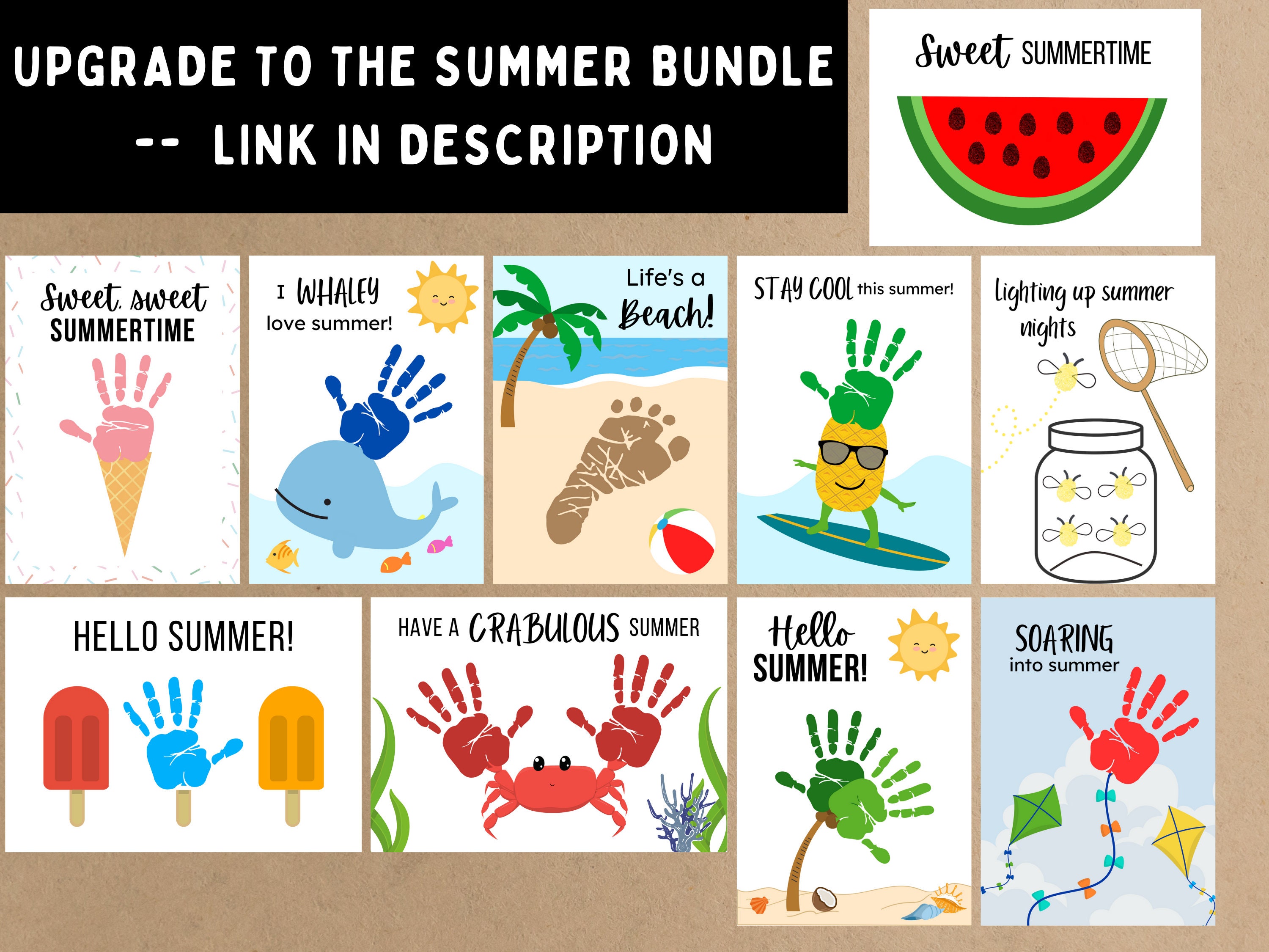 Summer Palm Tree Handprint Craft Printable DIY Summer Craft Activity ...