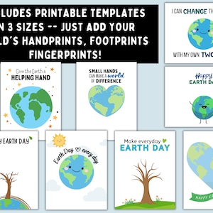 8 Earth Day Handprint and Footprint Craft Bundle -- Printable DIY Art ...