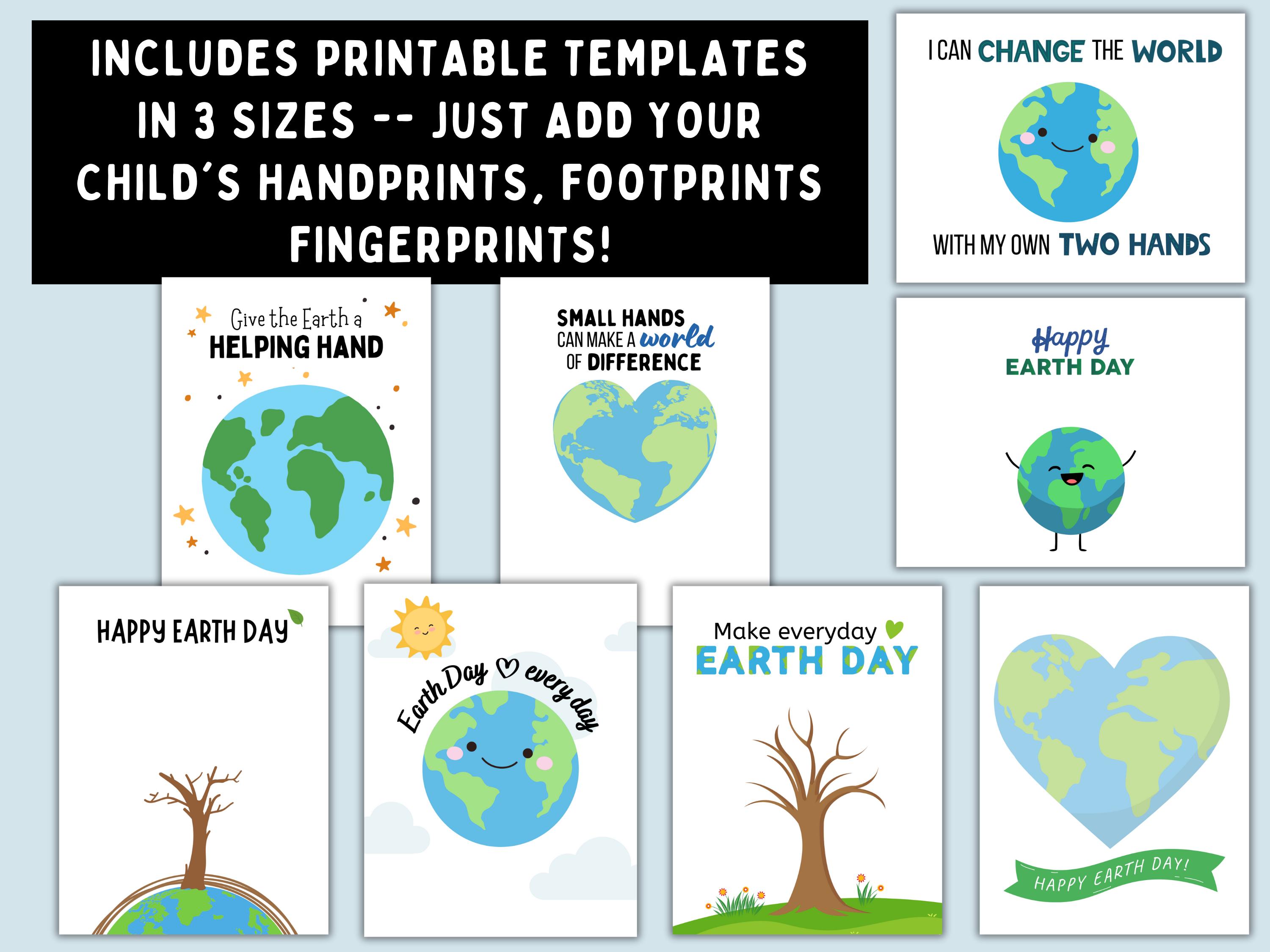 8 Earth Day Handprint and Footprint Craft Bundle -- Printable DIY Art ...