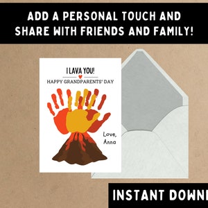 Grandparents' Day Volcano Handprint Craft -- I Lava You -- Printable ...