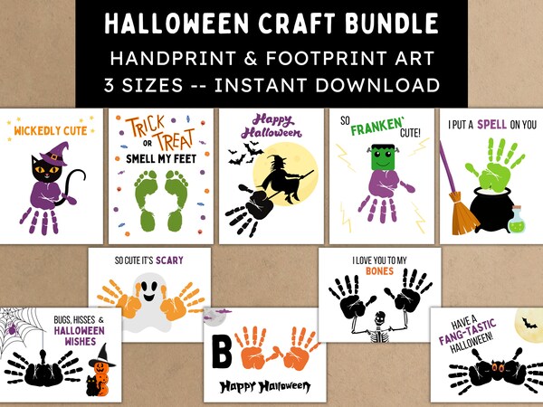 PRINTABLE Halloween Handprint Art Boo Handprint Fall Art - Etsy Canada