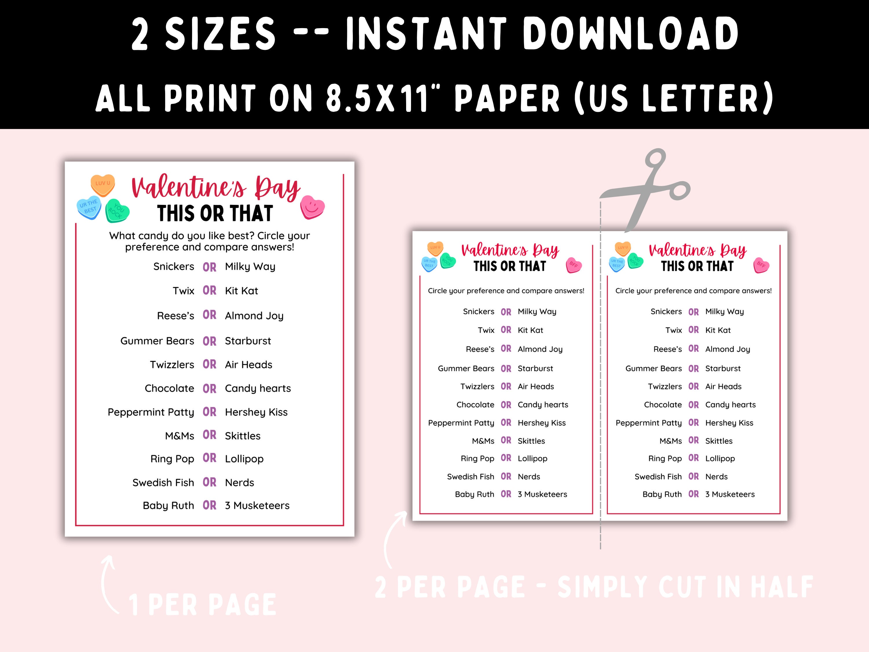 Valentine's Day Kids Games -- Printable Valentines Party Activities for ...