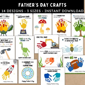 Father's Day Handprint, Footprint and Fingerprint Craft Bundle ...