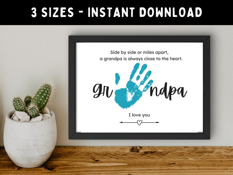 Grandpa Handprint Craft Grandpa DIY Gift Grandpa Handmade Keepsake ...
