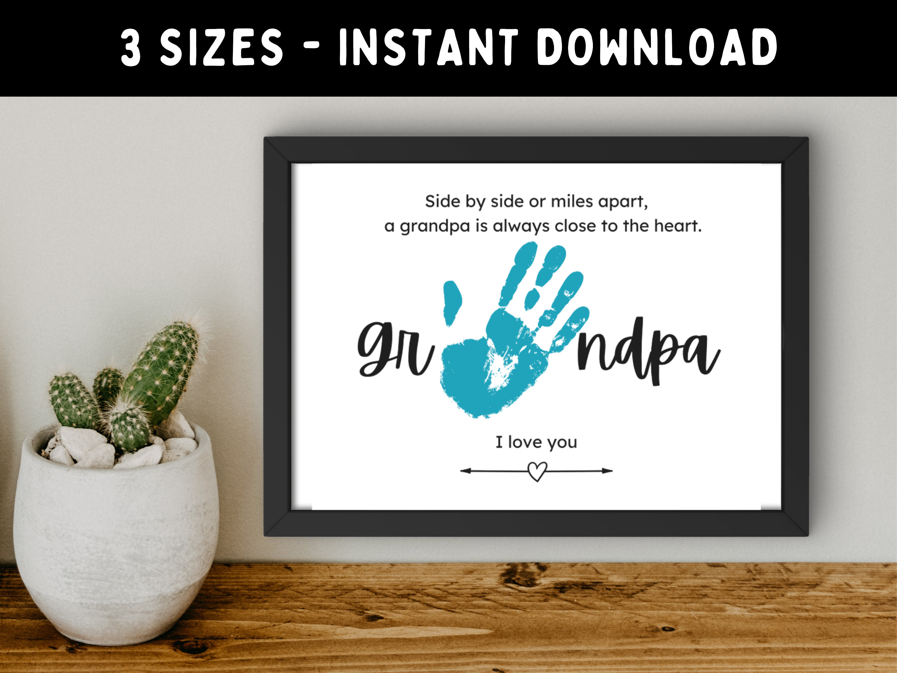 Grandpa Handprint Craft Grandpa DIY Gift Grandpa Handmade Keepsake ...