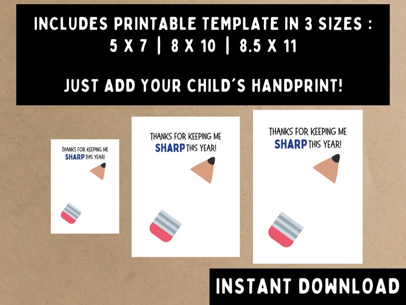 Teacher Appreciation Pencil Handprint Craft Printable DIY Craft ...