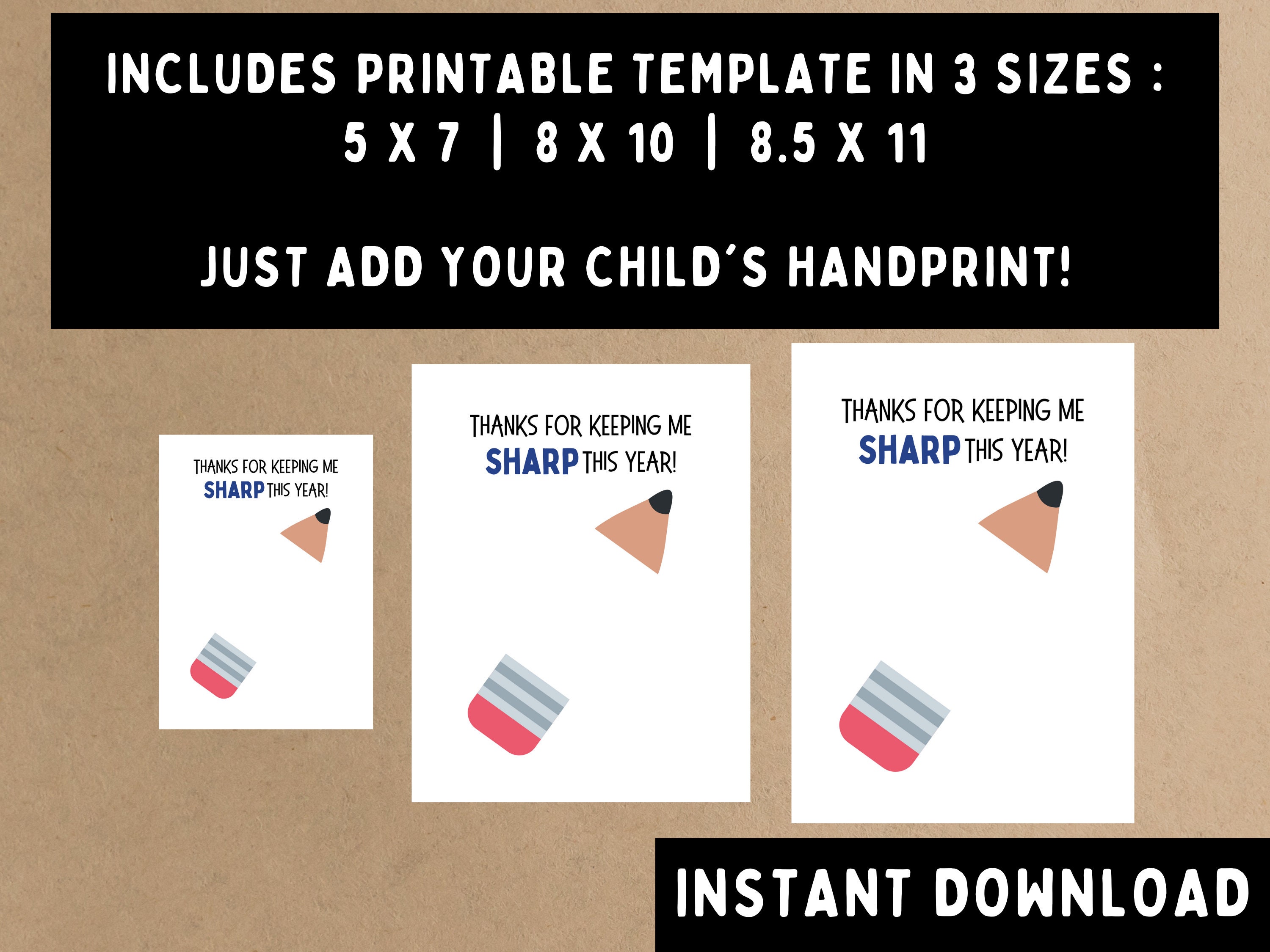 Teacher Appreciation Pencil Handprint Craft Printable DIY Craft ...