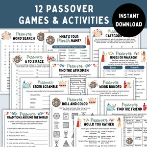 12 Passover Games and Activities -- Printable Entertainment for Pesach ...
