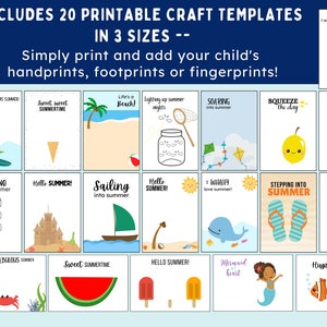 20 Summer Handprint and Footprint Craft Bundle, Printable DIY Summer ...