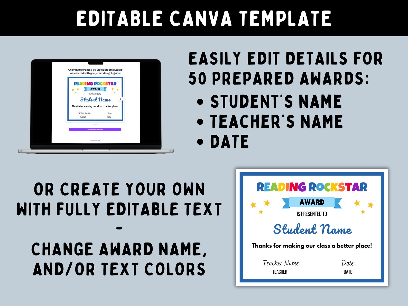 Editable Classroom Awards -- Customizable End of Year Student ...